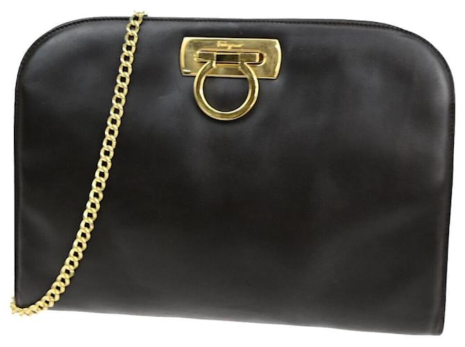 Salvatore Ferragamo Gancini Black Leather ref.1620153 - Joli Closet