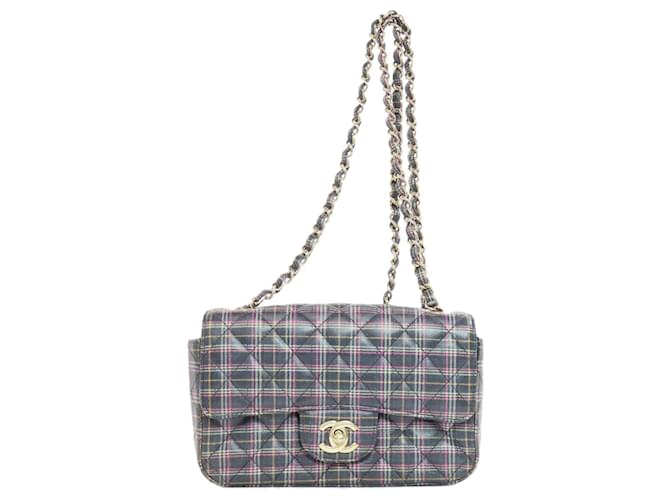 Chanel Chain Shoulder Check Pattern Bag Brown Pink Leather ref.1620932 ...