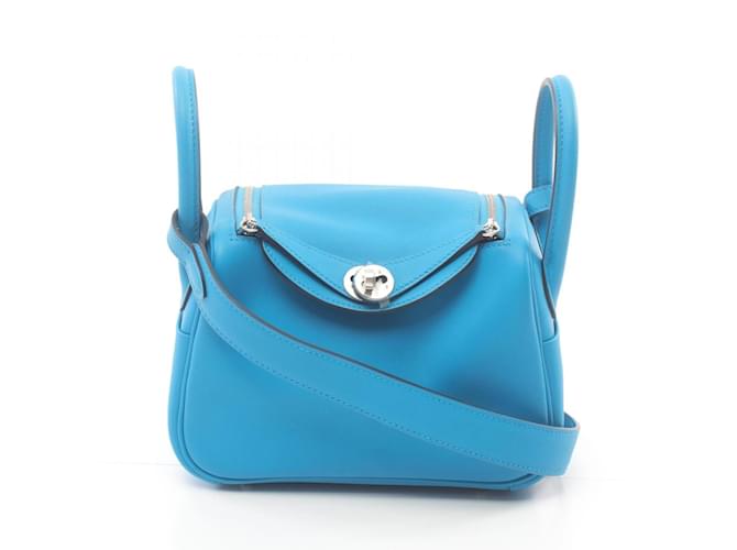 Hermès Hermes Lindy Blue Frida Shoulder Bag Leather ref.1621378 - Joli ...