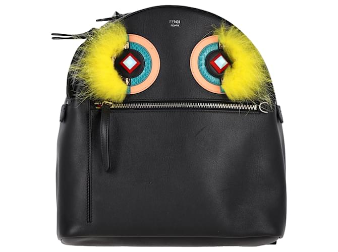 Fendi Medium Monster Eyes Backpack in Black Leather ref.1623766 - Joli ...