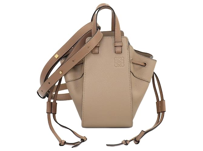 Loewe Hammock Drawstring Mini 2way Hand Shoulder Bag Brown Sand Leather ...