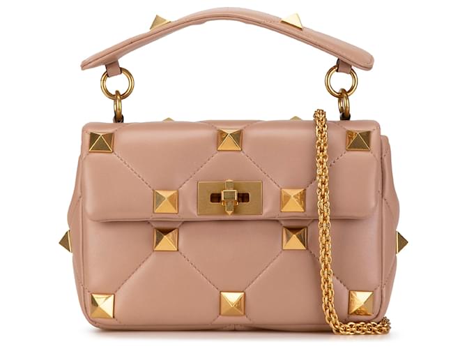 Valentino Pink Medium Roman Stud Satchel Leather ref.JC1628589 (Sold ...
