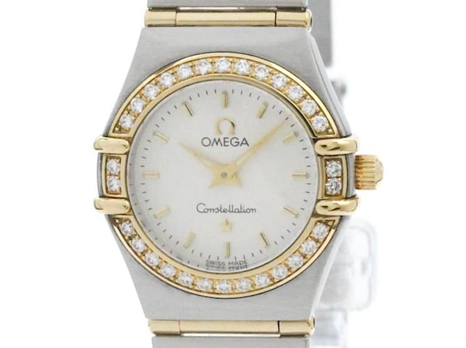 Montre Omega Constellation en diamant, or 18K et acier ref.1629766 - Joli Closet