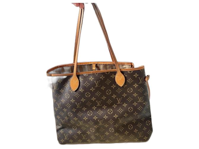 Louis Vuitton Neverfull Medium Model Dark brown Cloth ref.1630939 ...