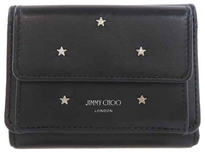 Jimmy Choo Star Motif Bi-fold Wallet Black Leather ref.1633237 - Joli ...