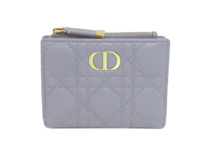 Christian Dior Cannage Bi-fold Wallet Light blue Leather ref.1634402 ...