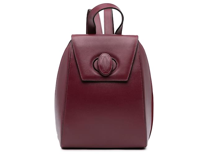 Cartier Red Must De Cartier Leather Backpack Dark red Pony-style ...