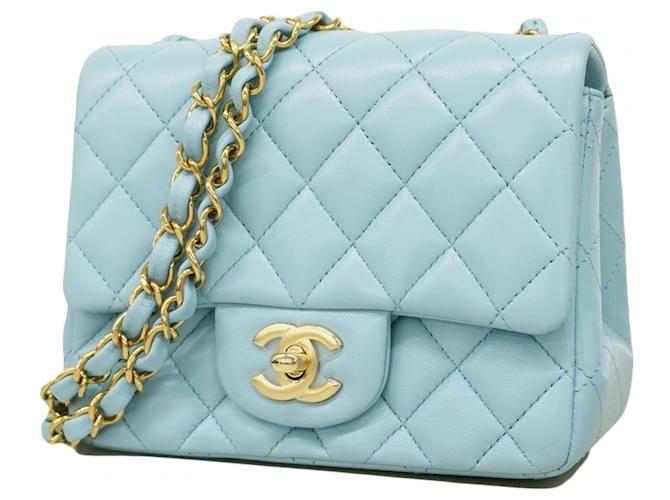 Chanel Sky Blue Lambskin Shoulder Bag Light blue Leather ref.1642171 ...