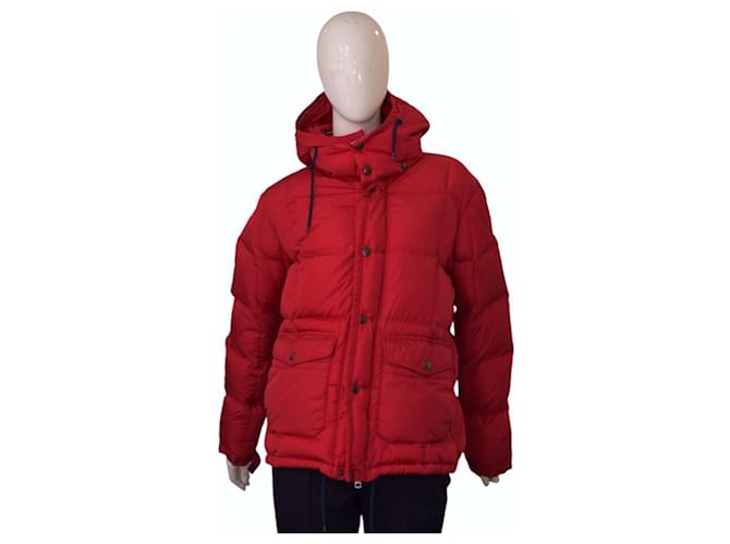 Moncler Giubbotto Red Quilted Puffer Padded Down Long Jacket Coat P ...
