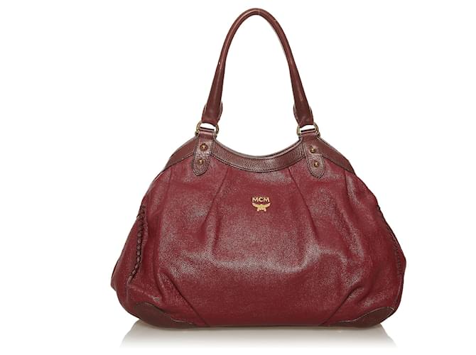 Burgundy MCM Leather Tote Bag Dark red ref.1663802 - Joli Closet