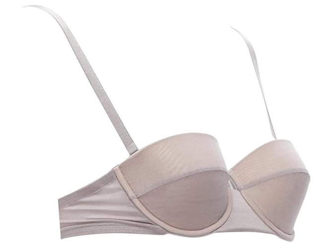 Gucci Tom Ford 2001 Vintage Grey Nude Mesh 3D Cut Cup Fashion Bra M ...