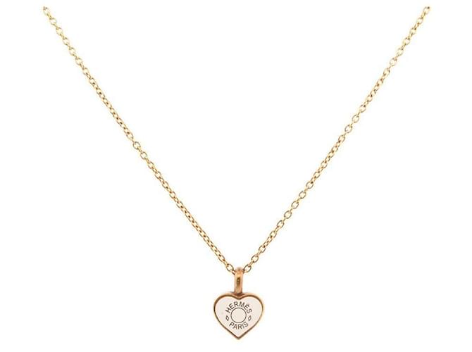 Hermès HERMES NECKLACE GOLD HEART PENDANT 49 CM IN GOLD METAL Golden ...