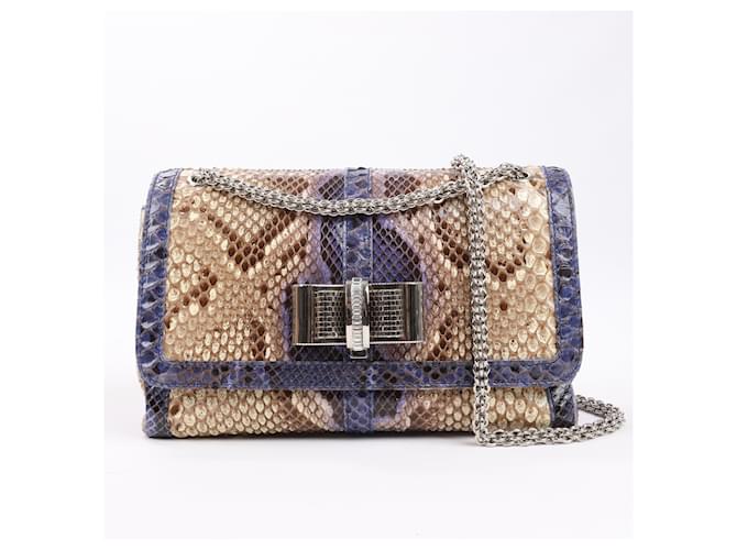 Christian Louboutin Python Sweet Charity Shoulder Bag in Beige and ...
