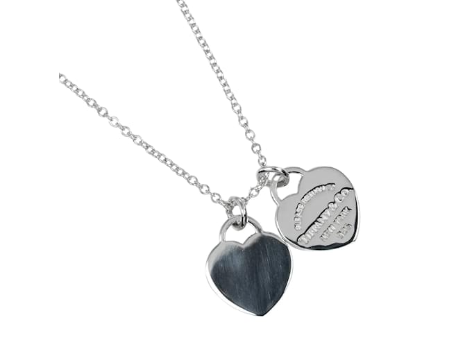 Tiffany & Co. Return to Double Heart Tag Necklace Silver ref.1673504 ...