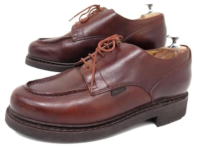 PARABOOT CHAMBORD GOLF 7F 41 BROWN LEATHER DERBY SHOES + BOX ref ...