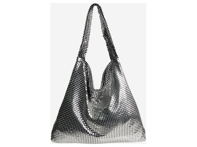 Paco Rabanne Silver Pixel Mesh Moyen shoulder bag Silvery Metal ref ...