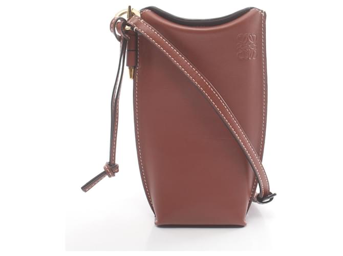 Loewe Gate Pocket Shoulder Bag Brown Leather ref.1716385 - Joli Closet