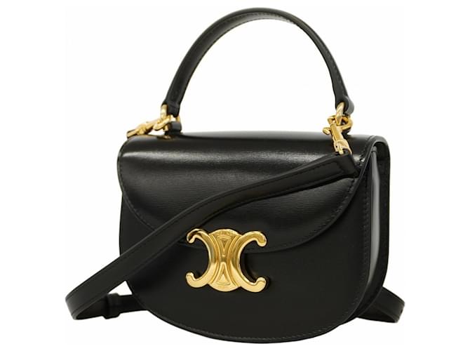 Céline Celine Triomphe Leather Handbag Black ref.1717480 - Joli Closet