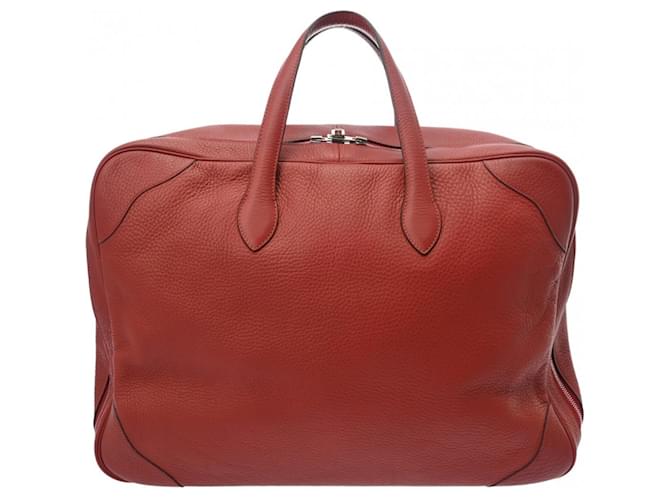 Hermès Hermes Victoria 50 Boston Bag in Rouge H Red Leather ref.1717684 ...