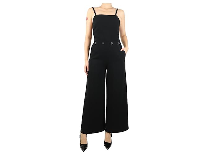 Max Mara Black Tabarin wide-leg jumpsuit - size UK 10 Triacetate ref ...