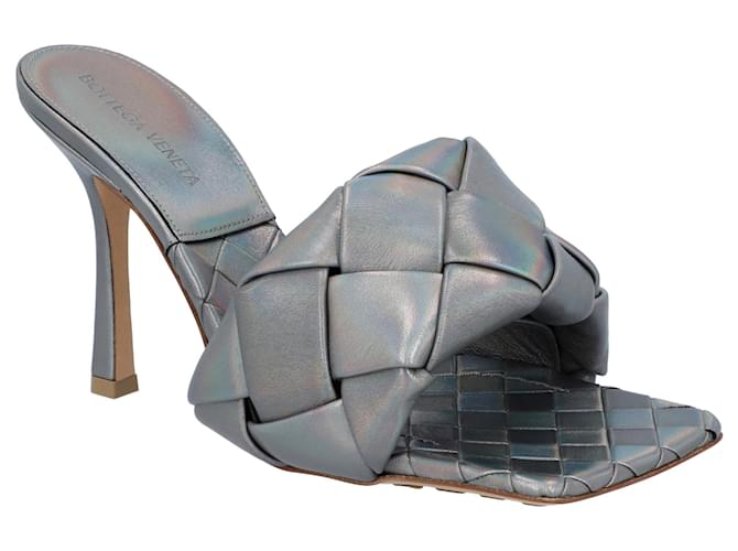 Bottega Veneta Metallic grey Lido Mules Leather Lambskin ref.1722981 ...
