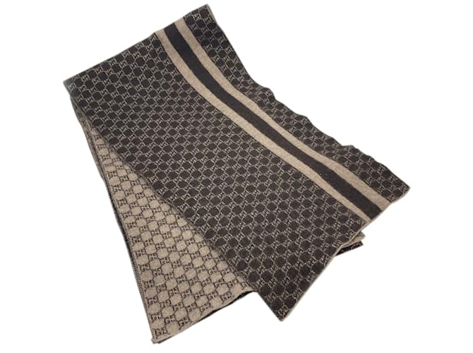 Gucci Wool Stole in Beige and Brown ref.1730803 - Joli Closet