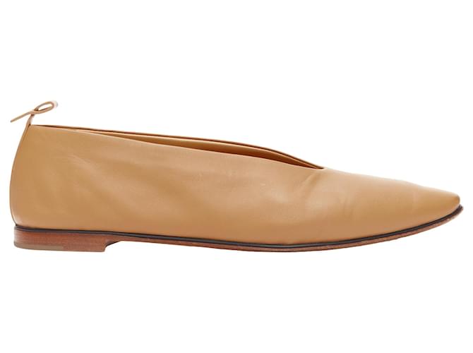 Bottega Veneta leather low vamp pointed ballet flats Brown ref.1734077 ...