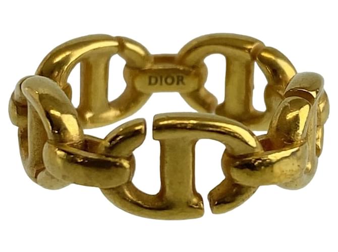 Christian Dior Dior Metal Ring CD NAVY Gold Golden Metallic ref.1736421 ...