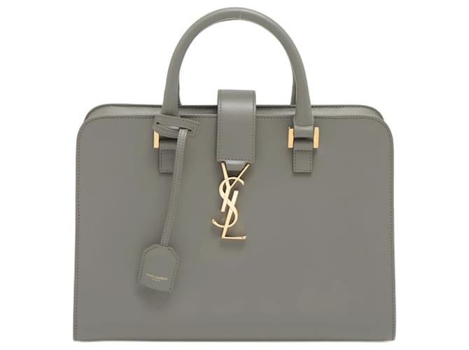 Saint Laurent Cabas Small Leather 2-Ways Top-handle Handbag Grey ref ...