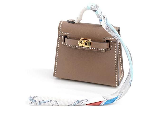 Hermès Hermes Micro Kelly Bag Charm Brown Leather ref.1747983 - Joli Closet