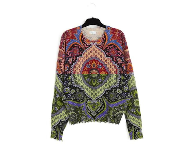 Etro 2021 Pull FR40 Paisley Printed Wool Sweater Top UK12 US10 Laine ...