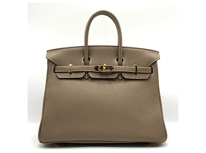 Hermès Hermes Birkin 25 Togo Etoupe Handbag Taupe Leather ref.1749595 - Joli Closet