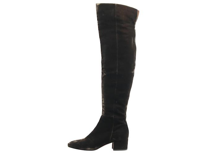 Gianvito Rossi Brown velvet knee-high boots - size EU 37.5 ref.1750065 ...