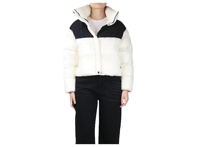 Moncler Cream cropped puffer jacket - size UK 12 Polyamide ref.1750074 ...