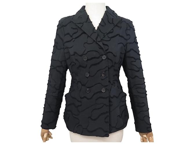 NEW CHRISTIAN DIOR JACKET BAR 017V03A3990 T38 S 36 OBLIQUE LINING JACKET Black Cotton ref ...