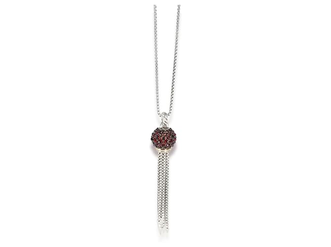 David Yurman Garnet Necklace in Sterling Silver Silvery Metallic Metal ...