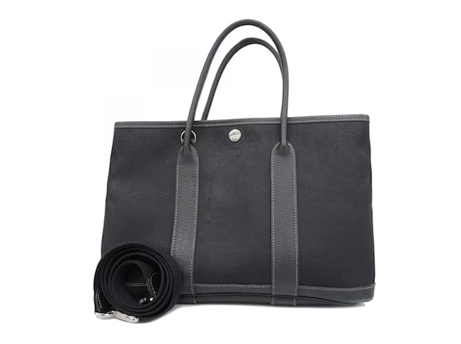 Hermès Hermes Tote Bag Garden TPM Toile Officier Black Cloth ref ...