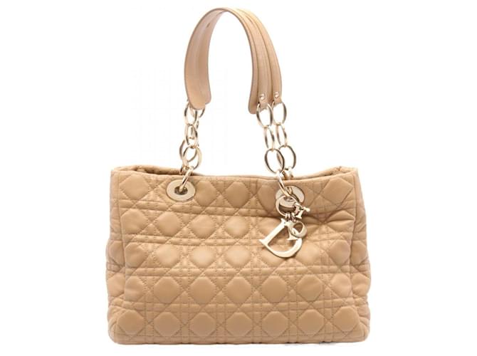 Christian Dior Cannage Tote Bag Beige Leather ref.1753660 - Joli Closet