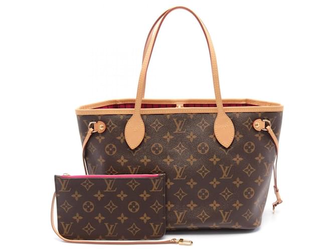 Sac tote Louis Vuitton Neverfull PM Monogram Pivoine Plastique Marron ...