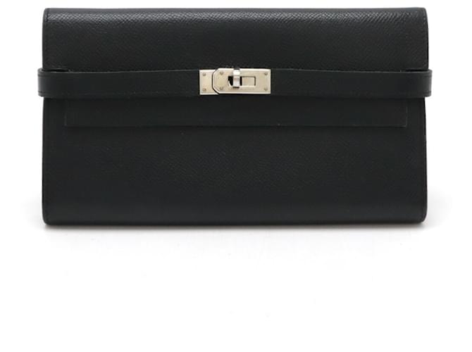 Hermès Hermes Kelly Long Bi-fold Wallet in Black Epsom Leather ref ...