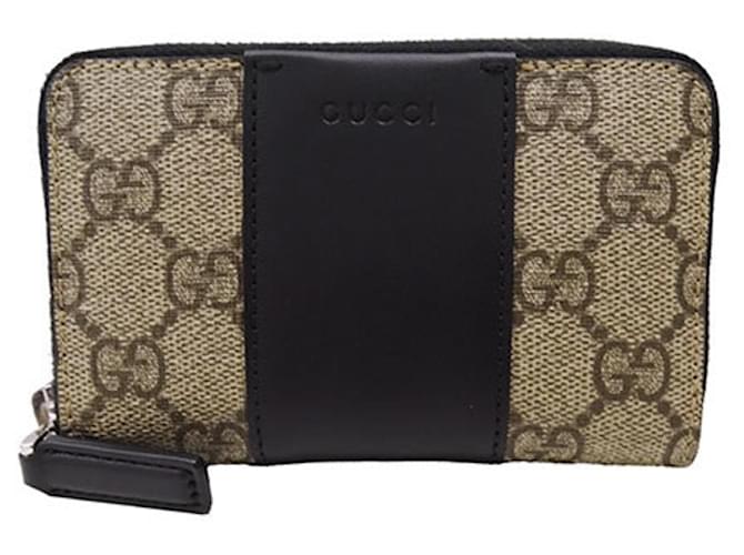 Gucci GG Supreme Coin Case Black Beige Cloth ref.1756765 - Joli Closet