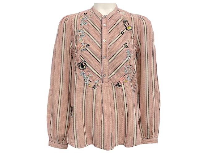 Zadig & Voltaire Red Multi Teda Raye Embroidered Blouse Multiple colors ...