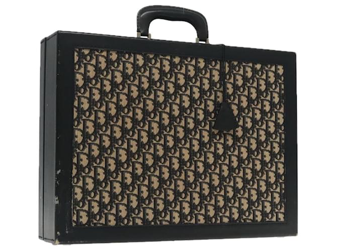 Christian Dior Trotter Canvas Trunk Navy Silver Auth 94644 Silvery Navy ...