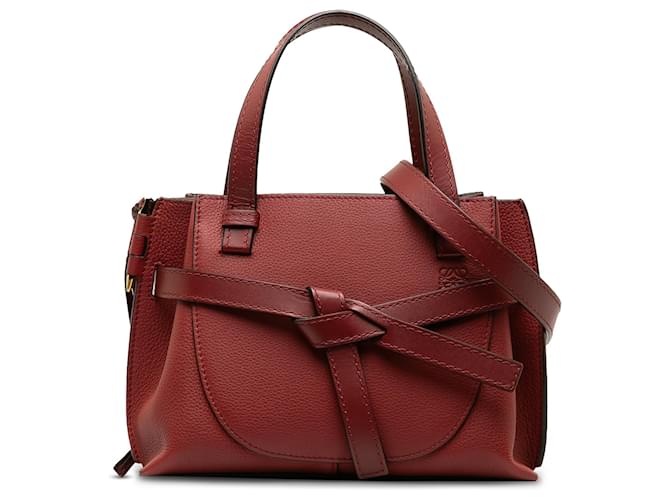 Red LOEWE Mini Gate Top Handle Satchel Leather ref.1761741 - Joli Closet