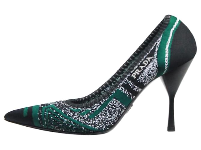 Prada Black and green stretch-knit pumps - size EU 40 ref.1765221 ...