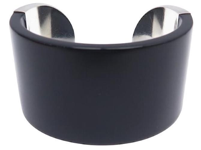Hermès HERMES BRACELET CUFF T20 IN BLACK LACQUERED WOOD AND SILVER 925 ...