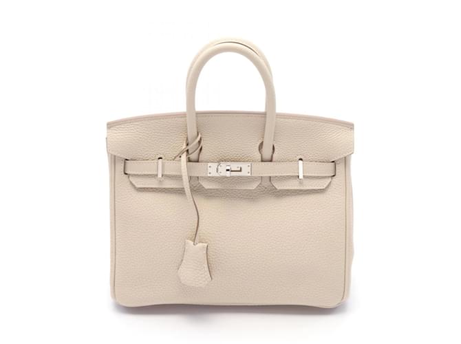 Hermès Hermes Birkin 25 Cle Handbag Cream Leather ref.1772118 - Joli Closet