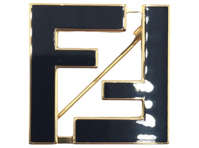 Fendi Forever Metal Brooch Black/Gold ref.1786291 - Joli Closet