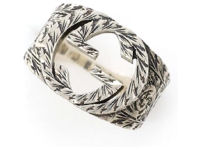 Gucci Interlocking G Silver Ring 8.5 Silvery Metallic Metal ref.1787347 ...