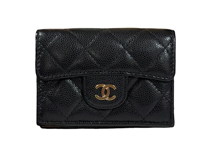 Chanel Classic Small Flap Wallet Black Leather ref.1791478 - Joli Closet